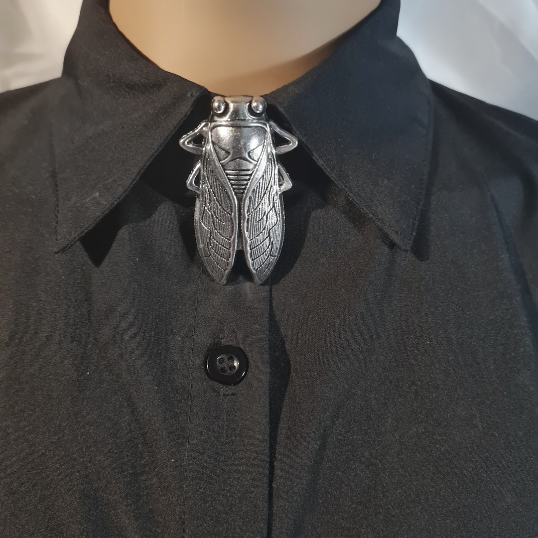 Silver Cicada Button Cover for Shirt Collar or Fake Cufflinks Brooch - Etsy