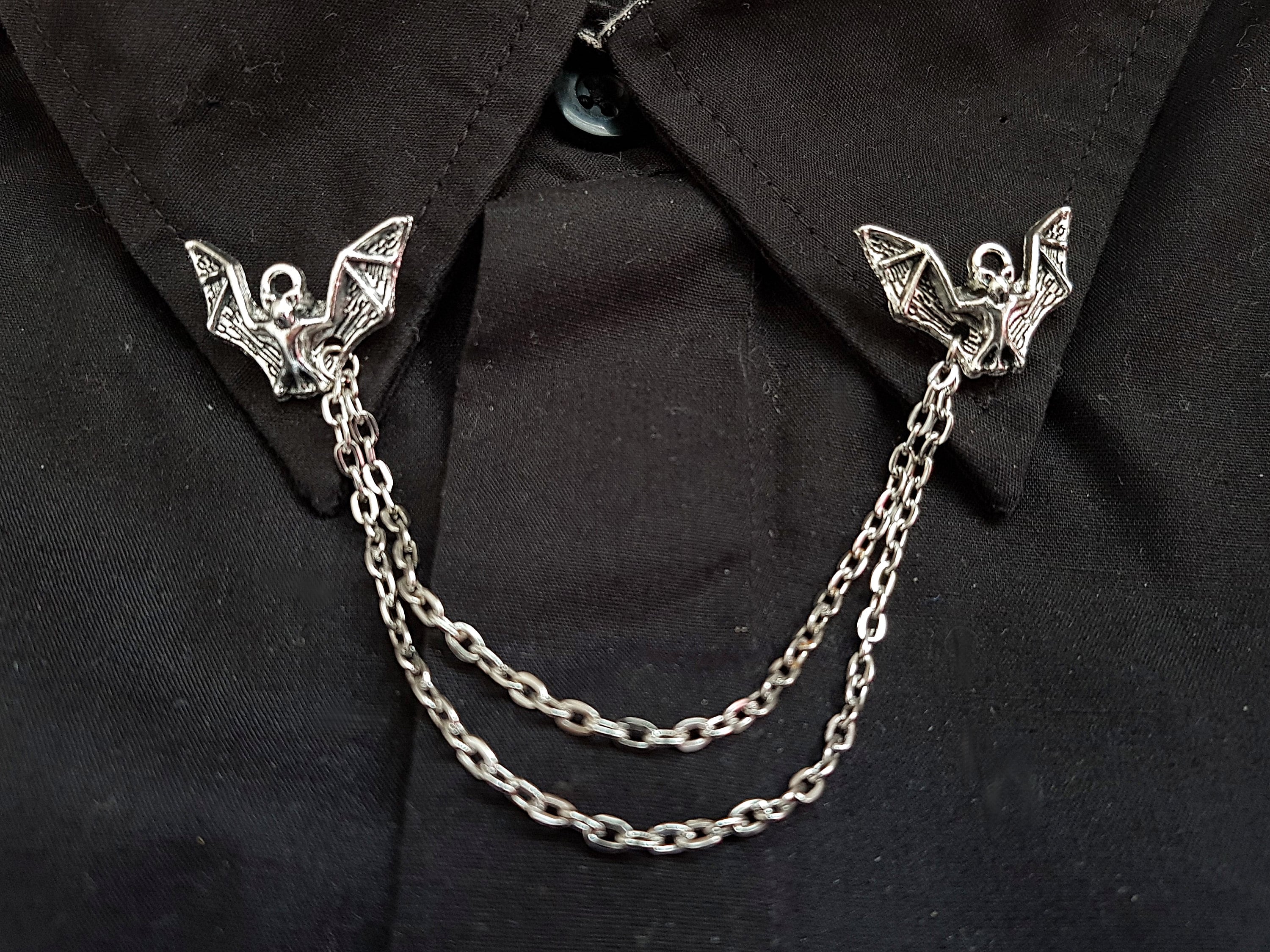 Bat Collar Pins, Men's Collar Bar, Punk Accessories, Goth, Gothic Style ...