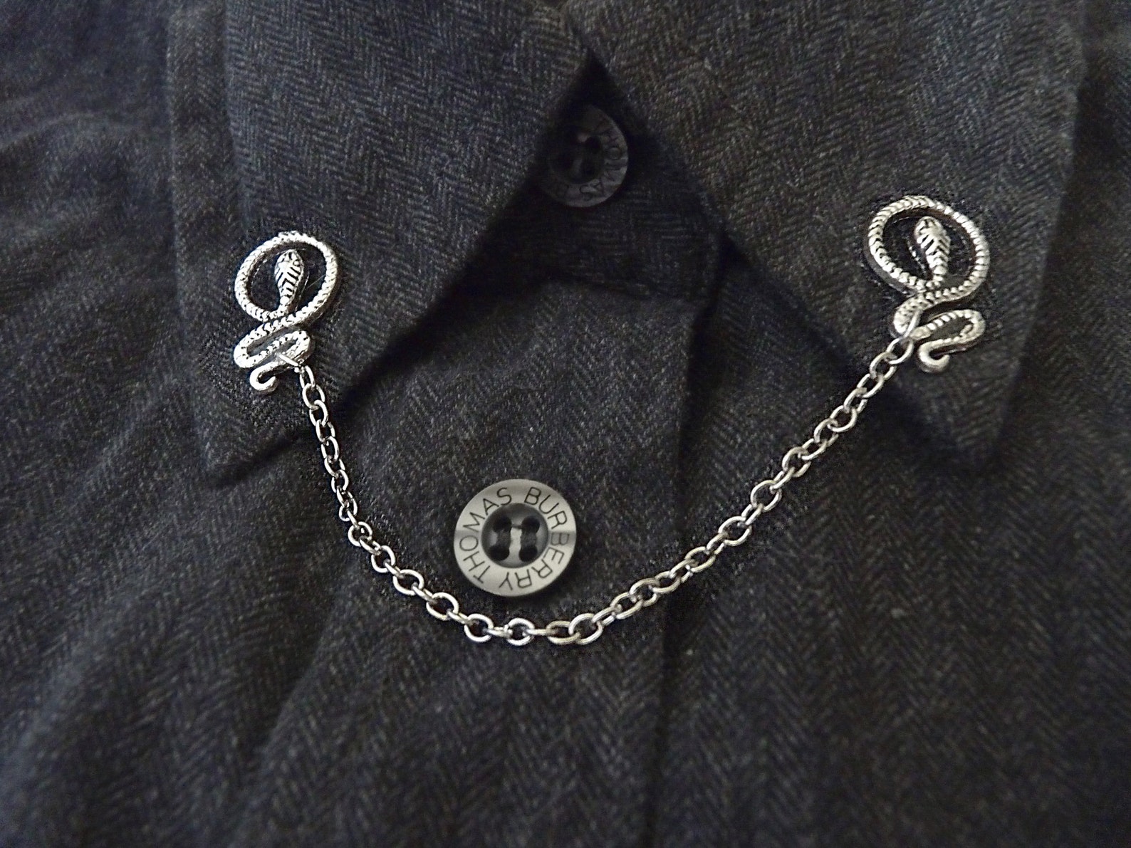 Snake collar pin chain men's gift idea unisex collar | Etsy