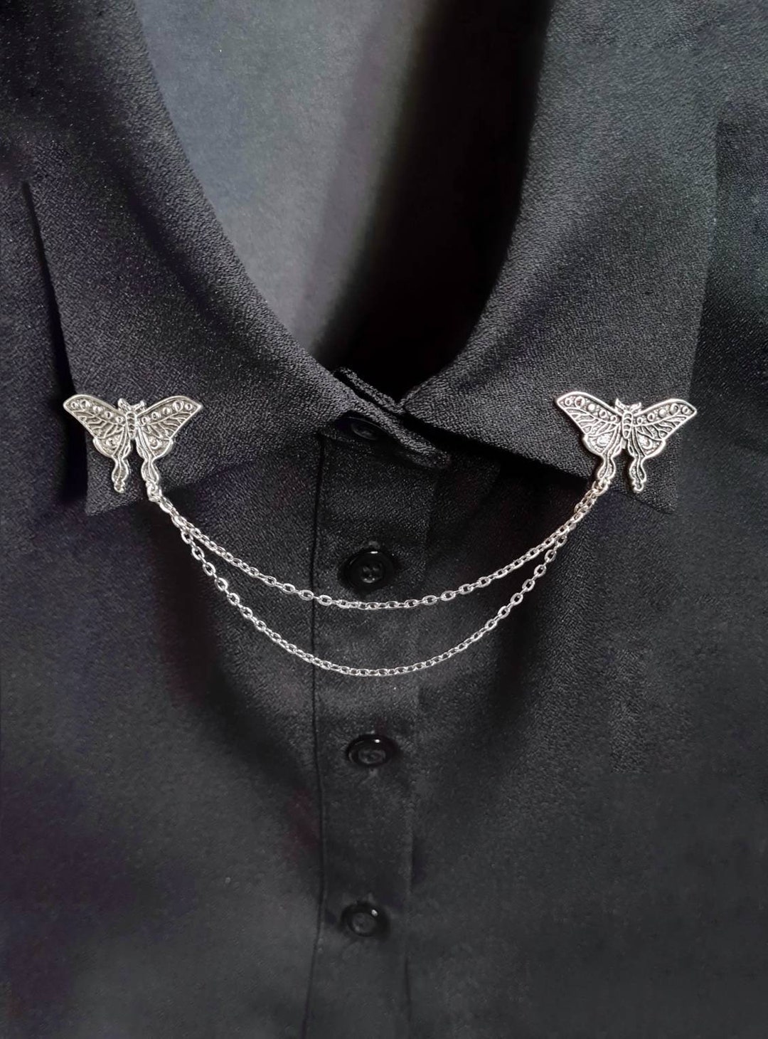 Luna Moth Collar Clips Moon Moth Pin for Shirt American Moon - Etsy