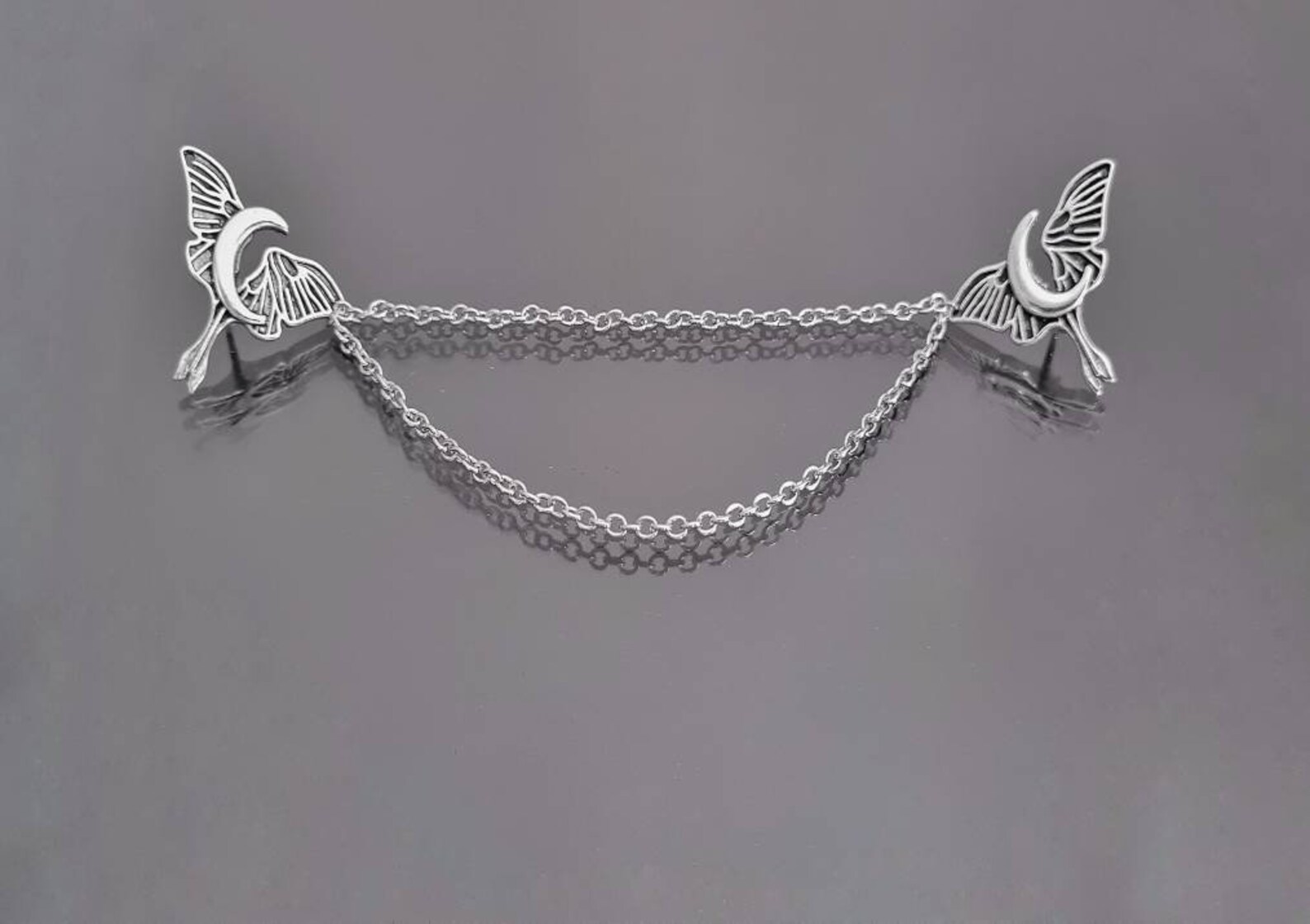 Luna Moth Collar Pin Moon Moth Shirt Clip Celestial Pagan Women Brooch ...