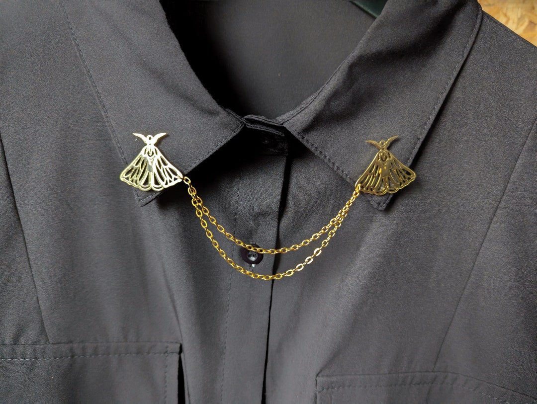 Gold Hawk Moth Collar Pin Bug Collar Clips Womens Death Head - Etsy