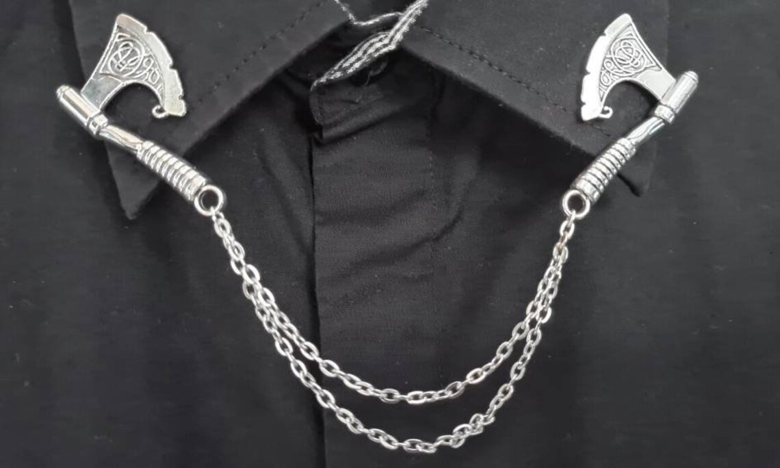 Axe Collar Pin With Chain Jewelry for Halloween Accessories - Etsy