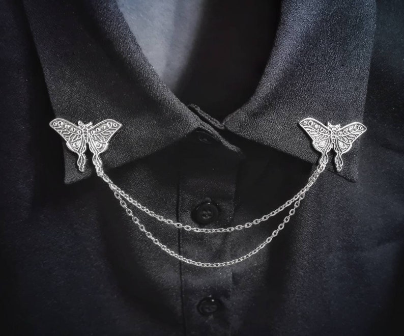 Luna Moth Collar Clips Moon Moth Pin for Shirt American Moon - Etsy