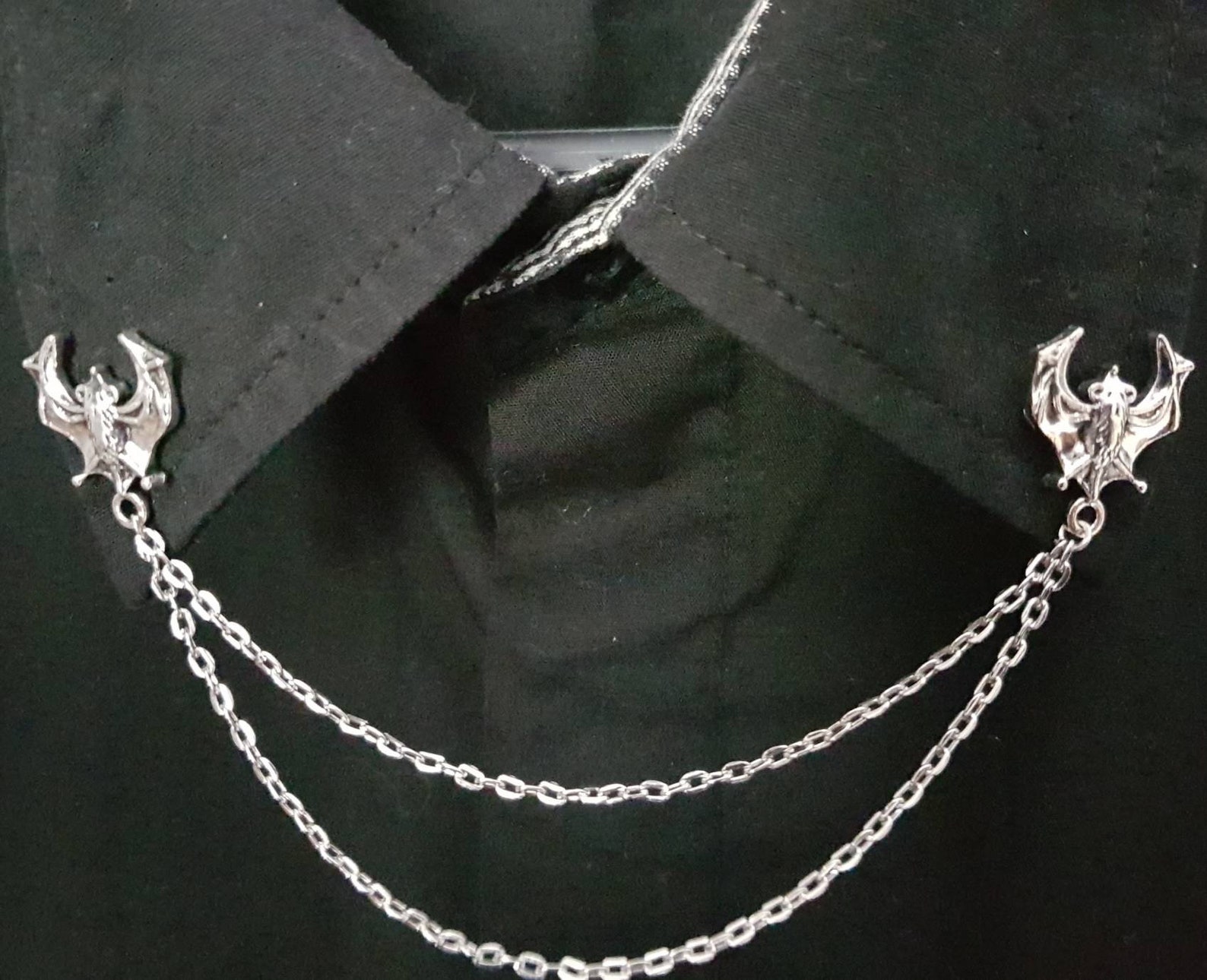 Bat Collar Pin, Halloween Jewelry, Men's Collar Bar, Punk Accessories ...