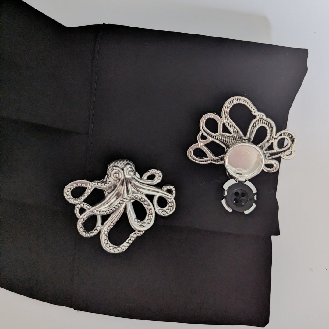 Octopus Button Cover Cufflinks Collar Jewelry for Shirts - Etsy