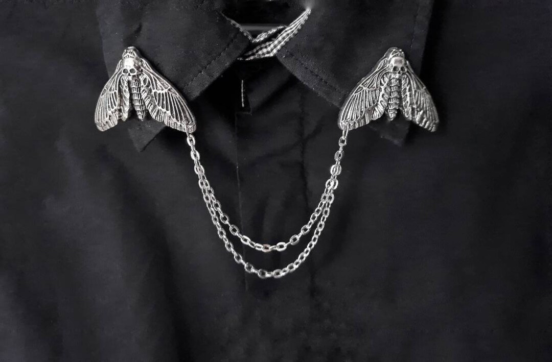 Skull Moth Collar Pin Bug Collar Clips Womens Death Head Moth - Etsy
