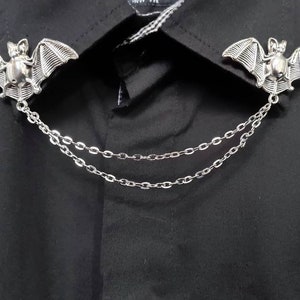 Bat Collar Pin With Chain Punk Accessories Goth Jewlery Gothic Style ...