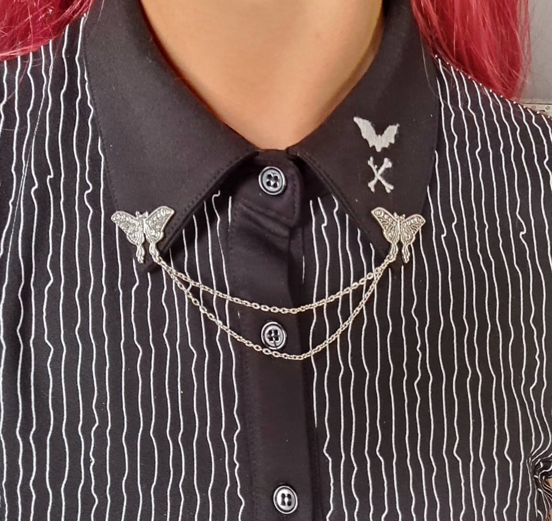 Luna Moth Collar Clips Moon Moth Pin for Shirt American Moon Moth Women ...