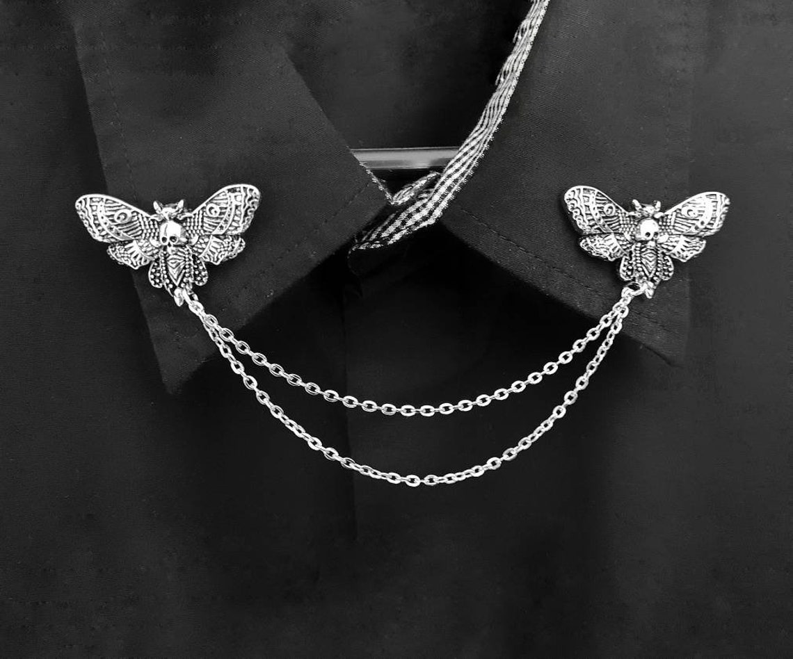 Skull Moth Collar Pin Bug Collar Clips Womens Death Head Moth - Etsy