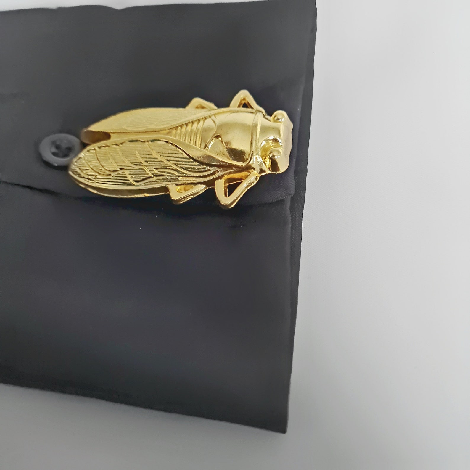 Gold Cicada Button Cover for Shirt Collar or Fake Cufflinks Brooch - Etsy