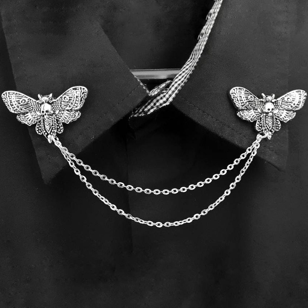 Skull Moth Collar Pin Bug Collar Clips Womens Death Head Moth Brooch ...