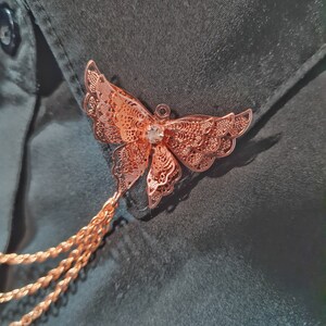 Butterfly Collar Pin With Chain Rose Gold Jewellery Openwork Jewelry ...