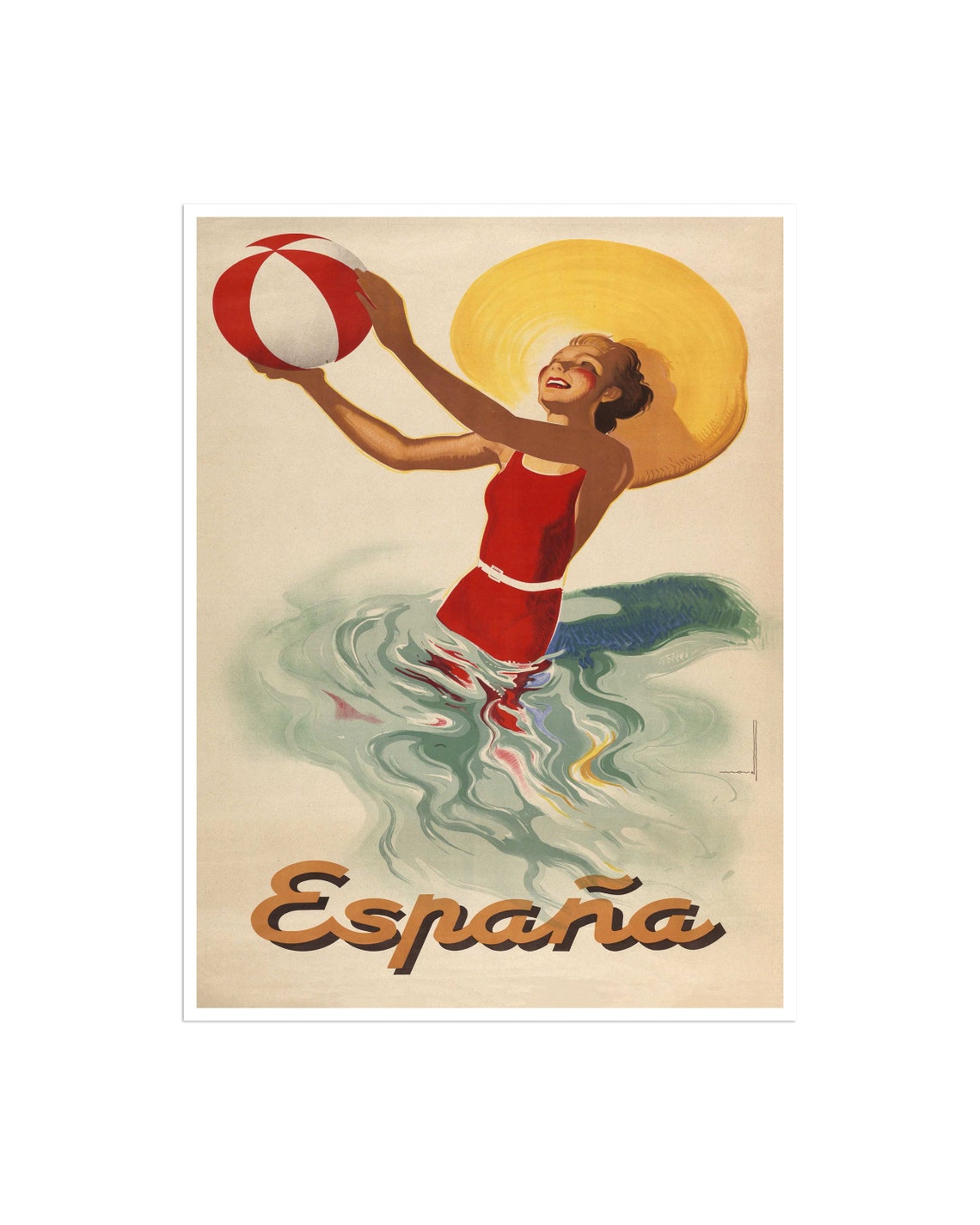 Art Spain Poster Vintage Spanish Travel Print Wall Decor | Etsy