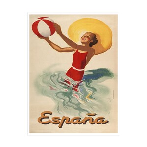 Spain Travel Poster Spanish Art Beach Print (xr2517)a - Etsy