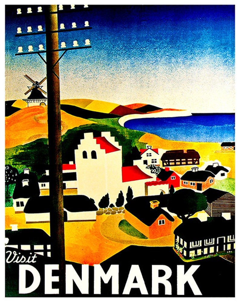 Denmark Travel Poster Home Decor Wall Art Print ZT498 | Etsy