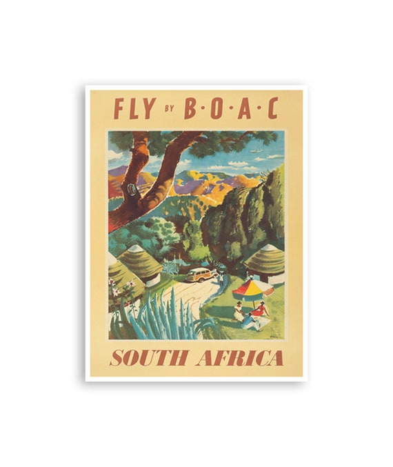 South Africa Poster Travel Art African Wall Print Home Decor - Etsy