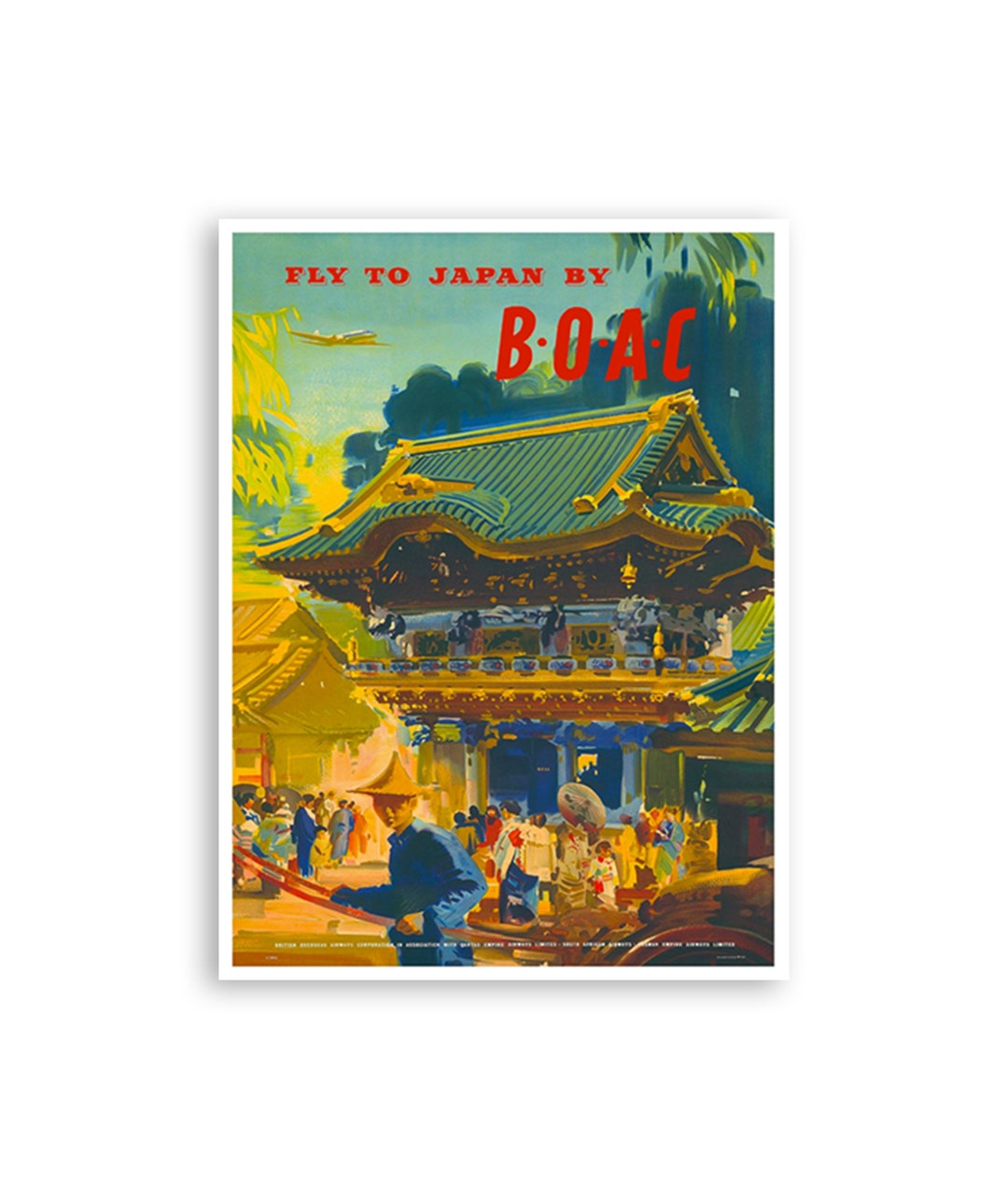 Japan Art Japanese Print BOAC Travel Poster (tr15)a - Etsy