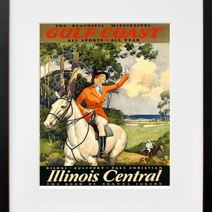 Mississippi Travel Poster Biloxi Art Horseback Riding Print (zt223)a - Etsy