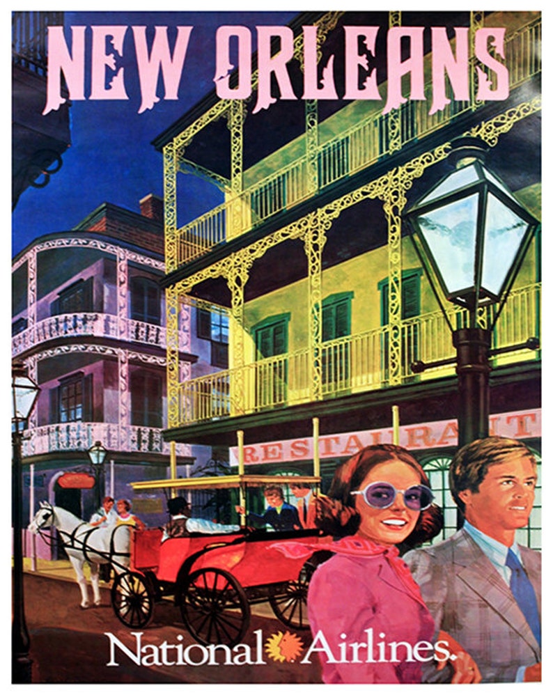 New Orleans Travel Poster Wall Art Print Home Decor ZT608 - Etsy