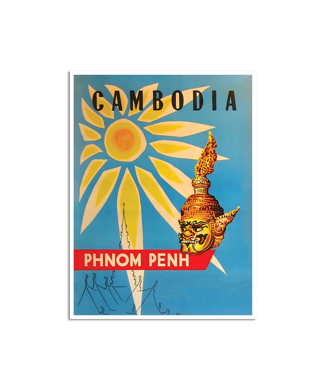 Phnom Penh Cambodia Travel Poster Asian Print Home Decor (XR4466) - Etsy