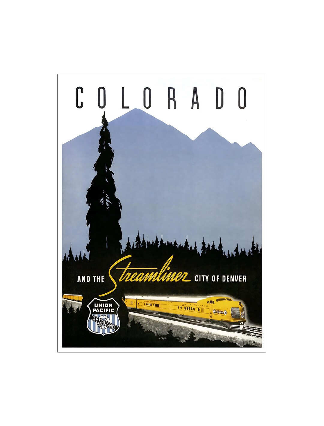 Denver Travel Poster Colorado Railroad Art Union Pacific Print (xr193)a ...
