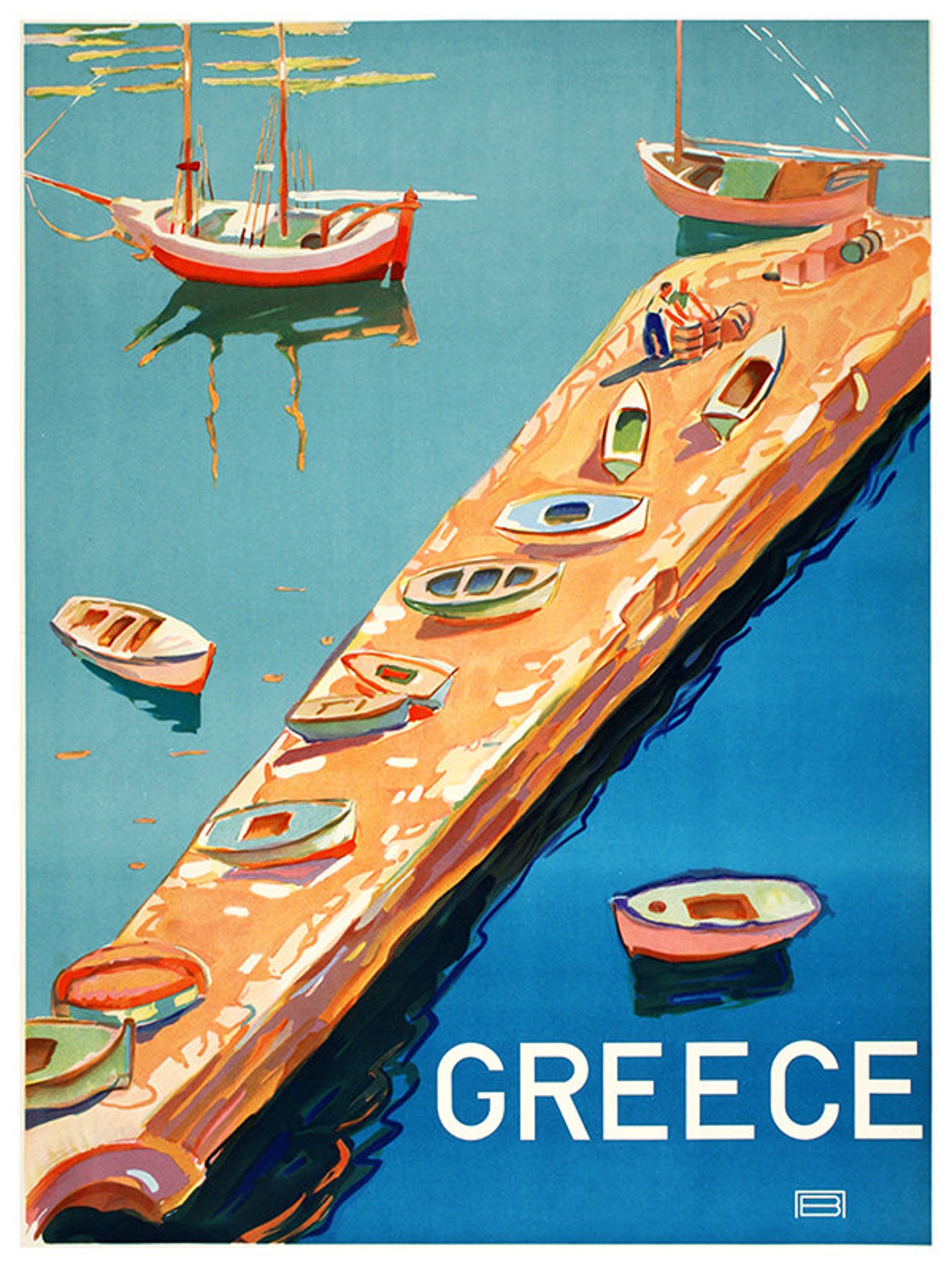 Travel Art Greece Print Poster Greek Vintage Home Decor XR80 - Etsy
