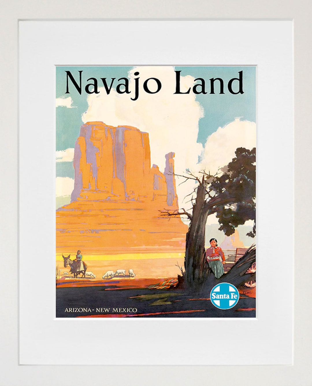 Navajo Print Santa Fe Travel Poster Arizona New Mexico Art (tr22)a - Etsy
