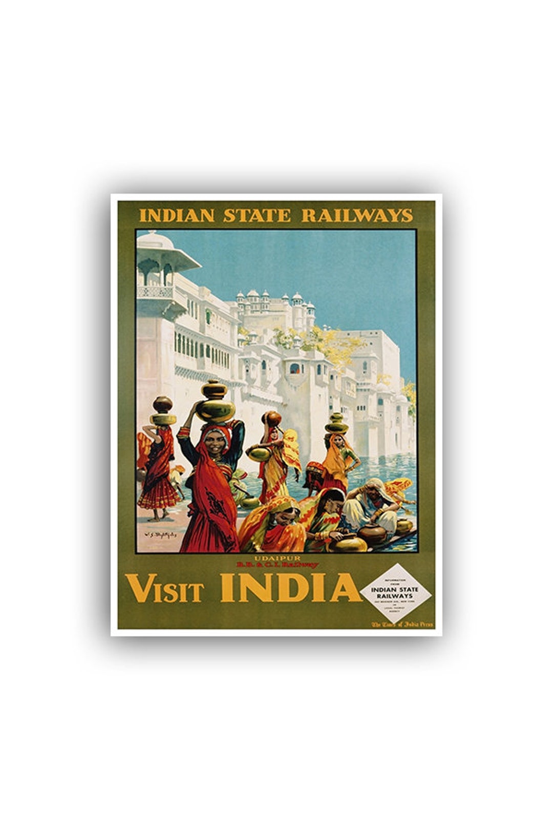 Travel Poster India Art Print Udaipur (XR1071) - Etsy