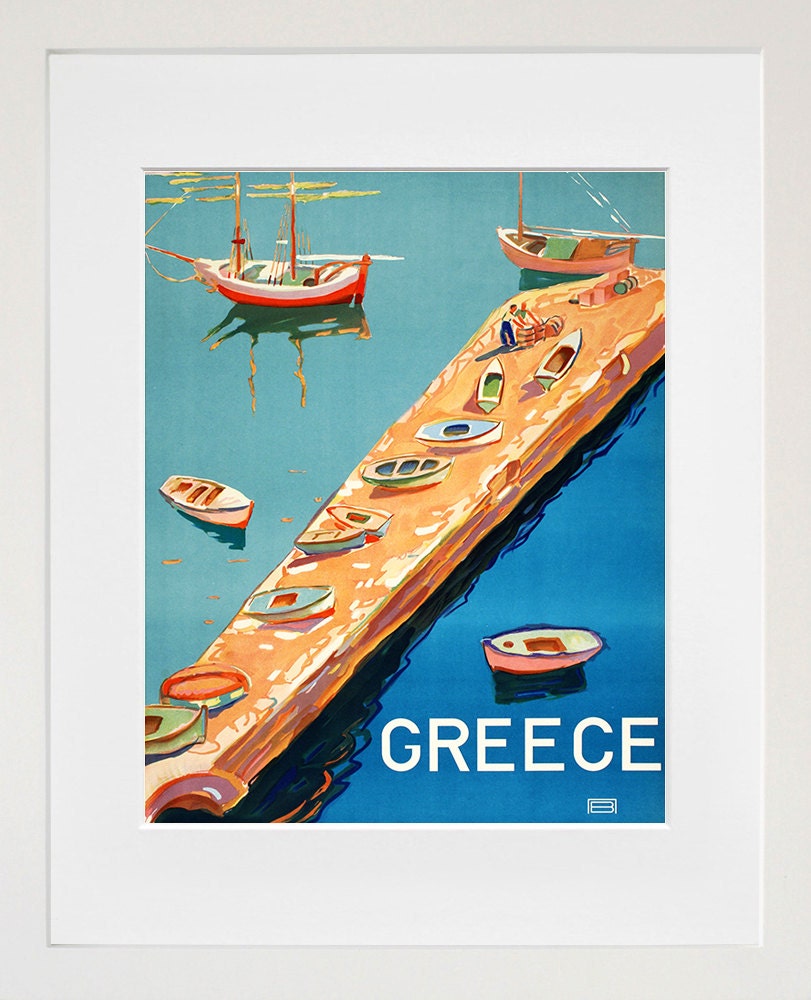 Travel Art Greece Print Poster Greek Vintage Home Decor XR80 | Etsy