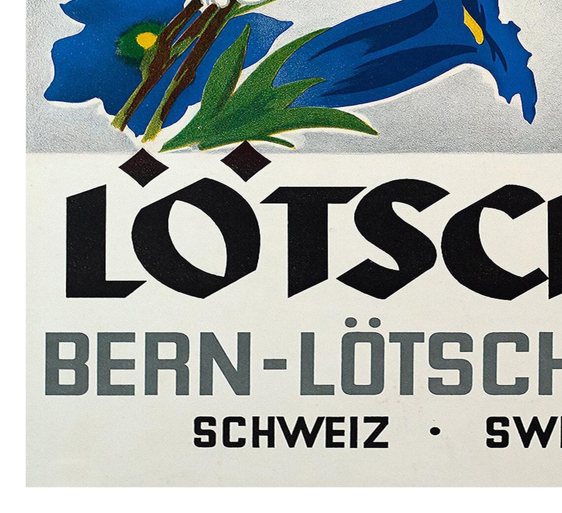 Lotschberg Art Switzerland Travel Poster Print Swiss Wall Decor (XR2939 ...