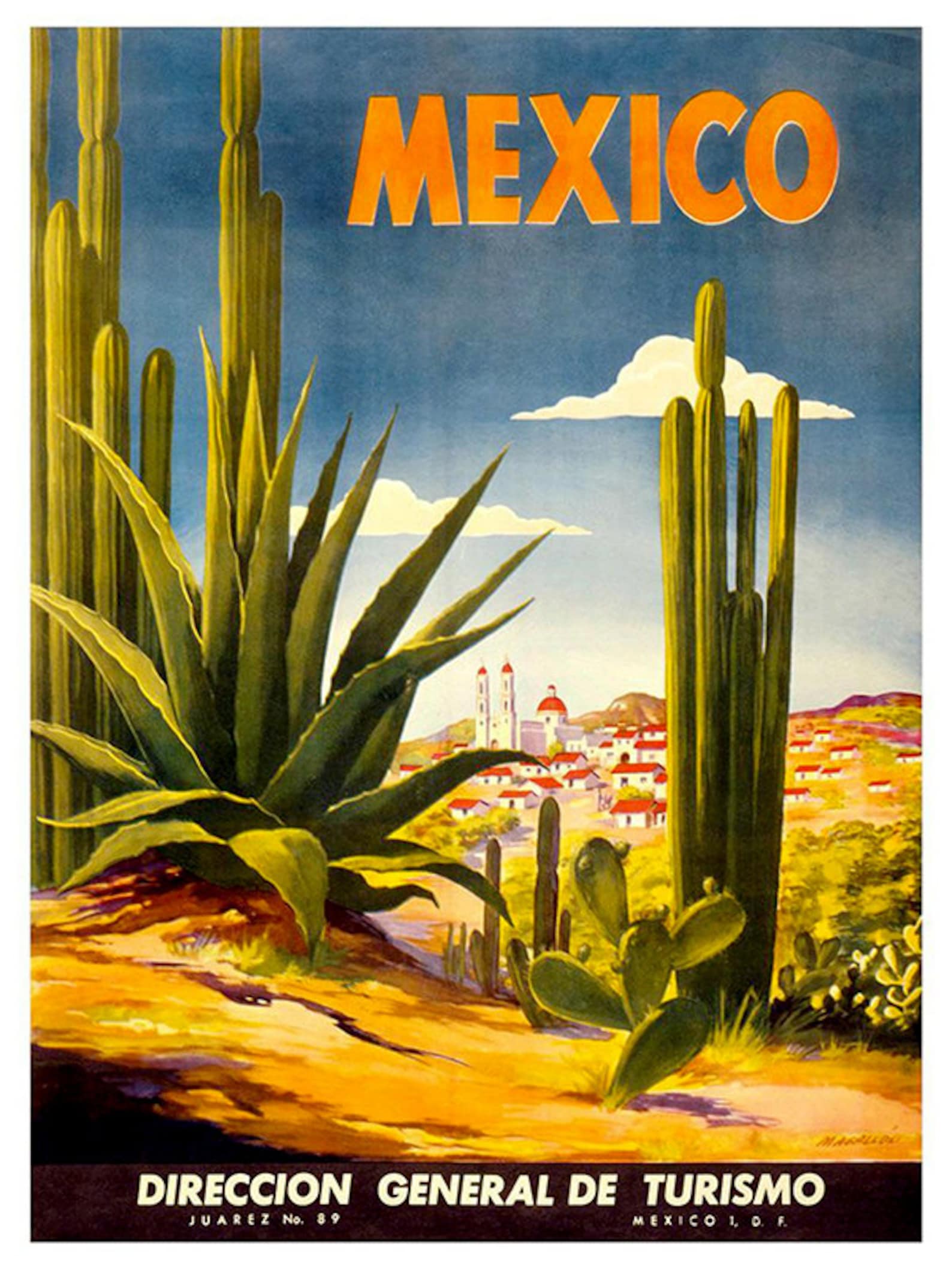 Mexico Travel Poster Mexican Art Print Retro TR116 - Etsy