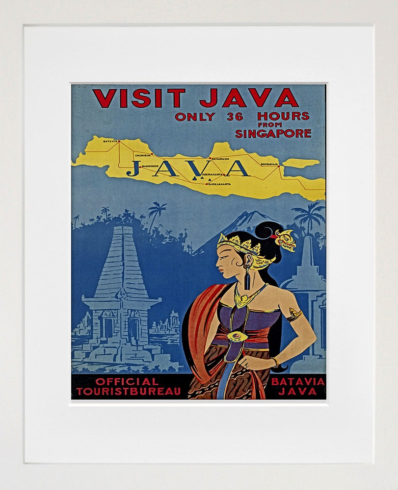 Indonesia Travel Poster Java Art Home Decor Print TR73 - Etsy