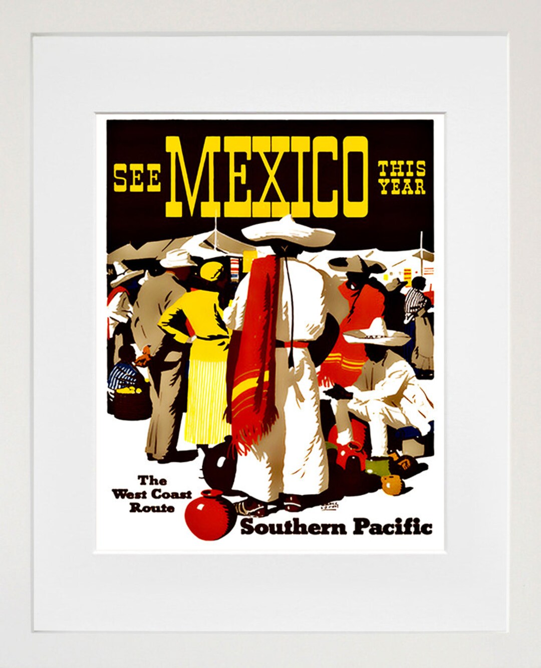 Art Mexico Travel Poster Mexican Vintage Print (ZT158) - Etsy