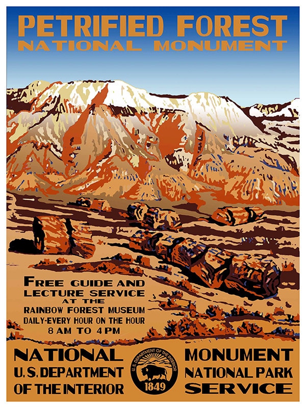 Travel Art Print National Park Petrified Forest Advertising | Etsy