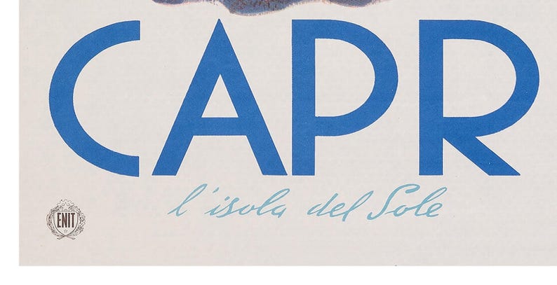 Capri Wall Art Italy Travel Poster Print Vintage (XR3292) - Etsy
