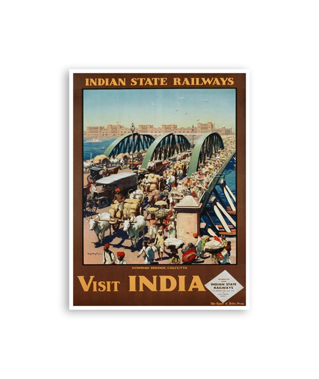 Art India Calcutta Poster Kolkata Travel Print Wall Decor (ZT401) - Etsy