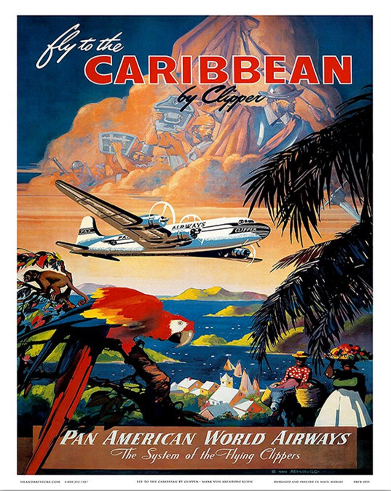 Caribbean Travel Poster Wall Art Print Home Decor ZT611 - Etsy
