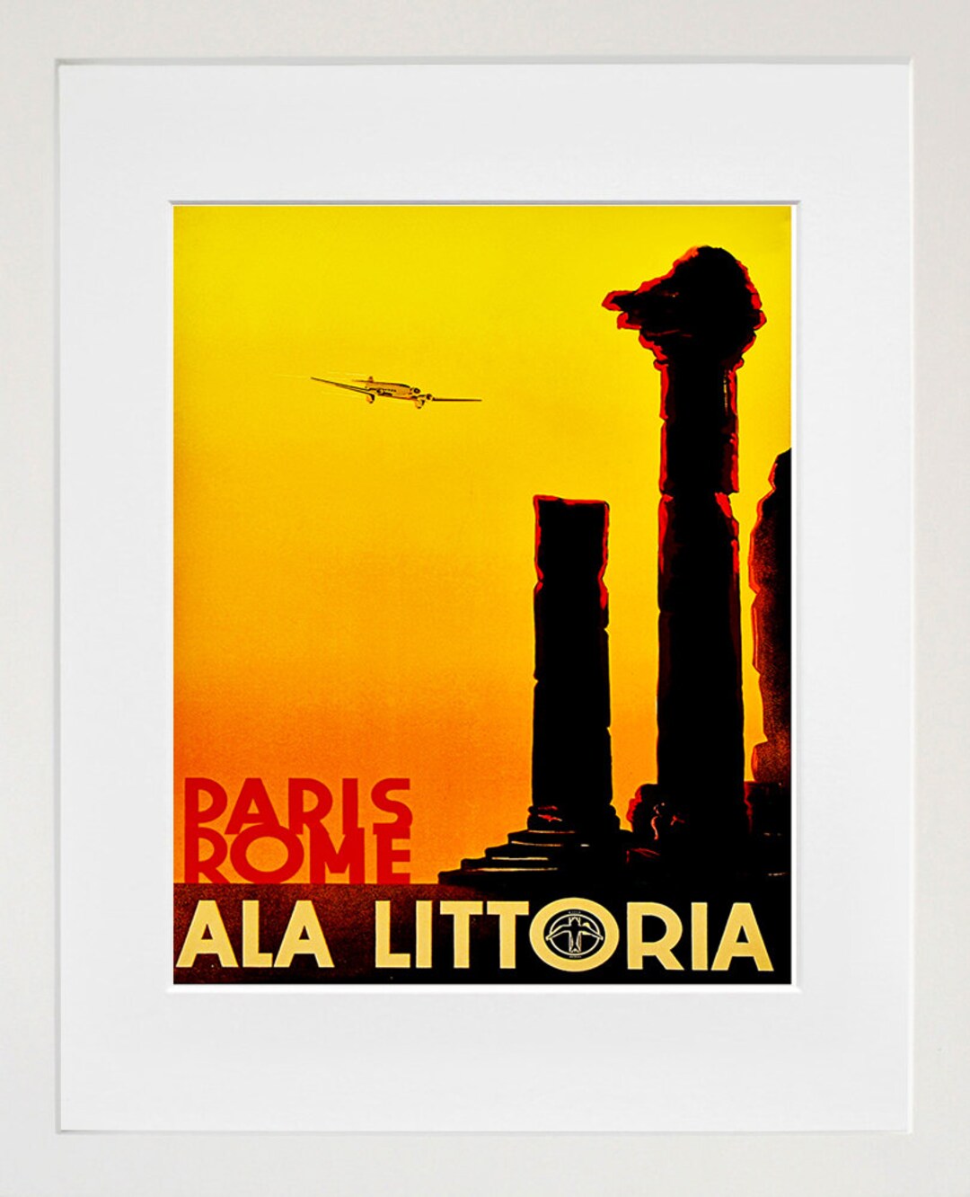 Ala Littoria Travel Poster Paris to Rome Art Print (zt170)a - Etsy
