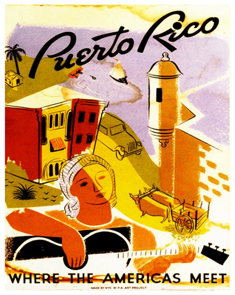 Puerto Rico Vintage Travel Poster Wall Art Print ZT568 - Etsy