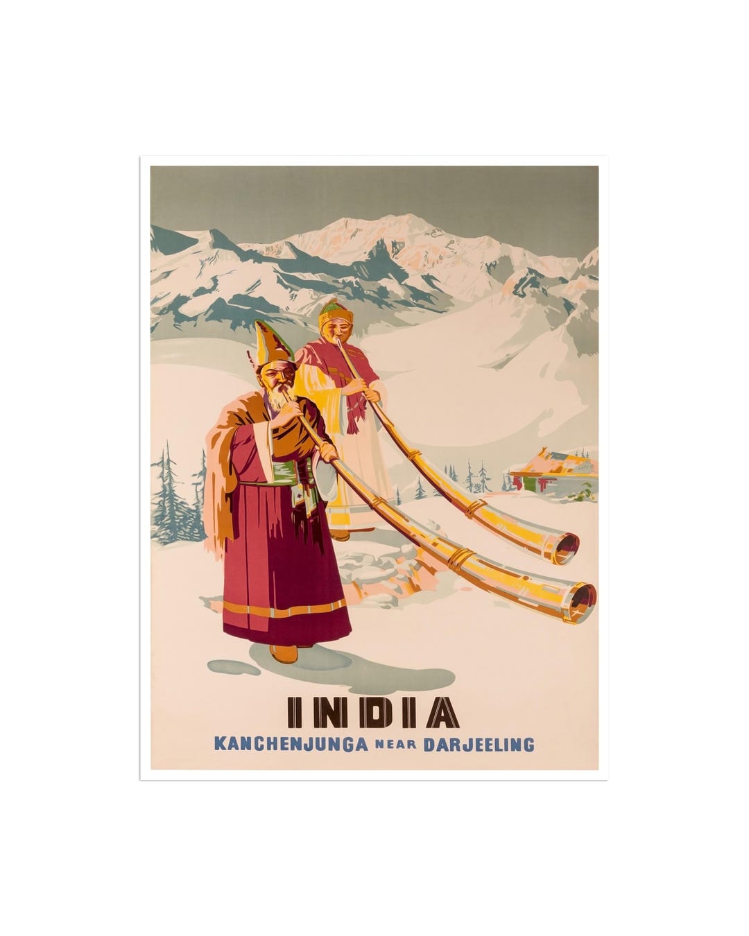 India Art Darjeeling Travel Poster Kanchenjunga Print (zt232)a - Etsy