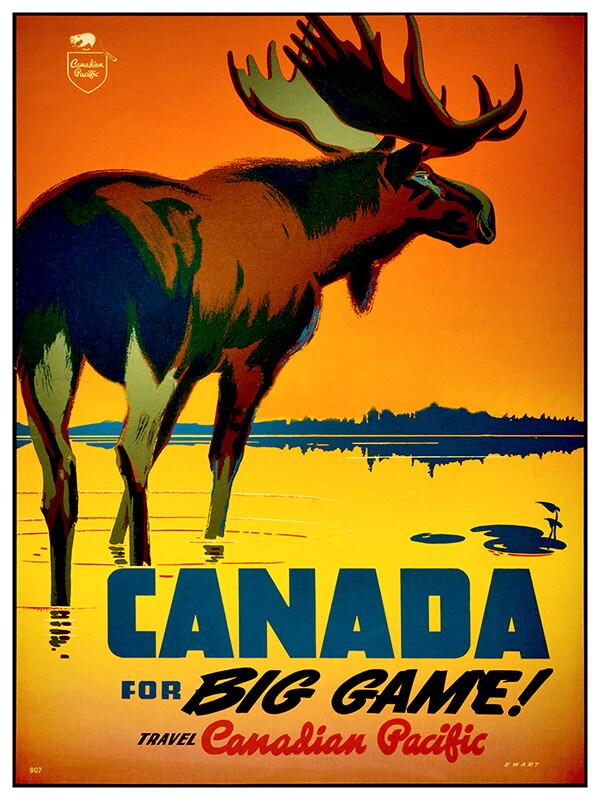 Canada Art Print Hunting Travel Poster Canadian Home Decor - Etsy