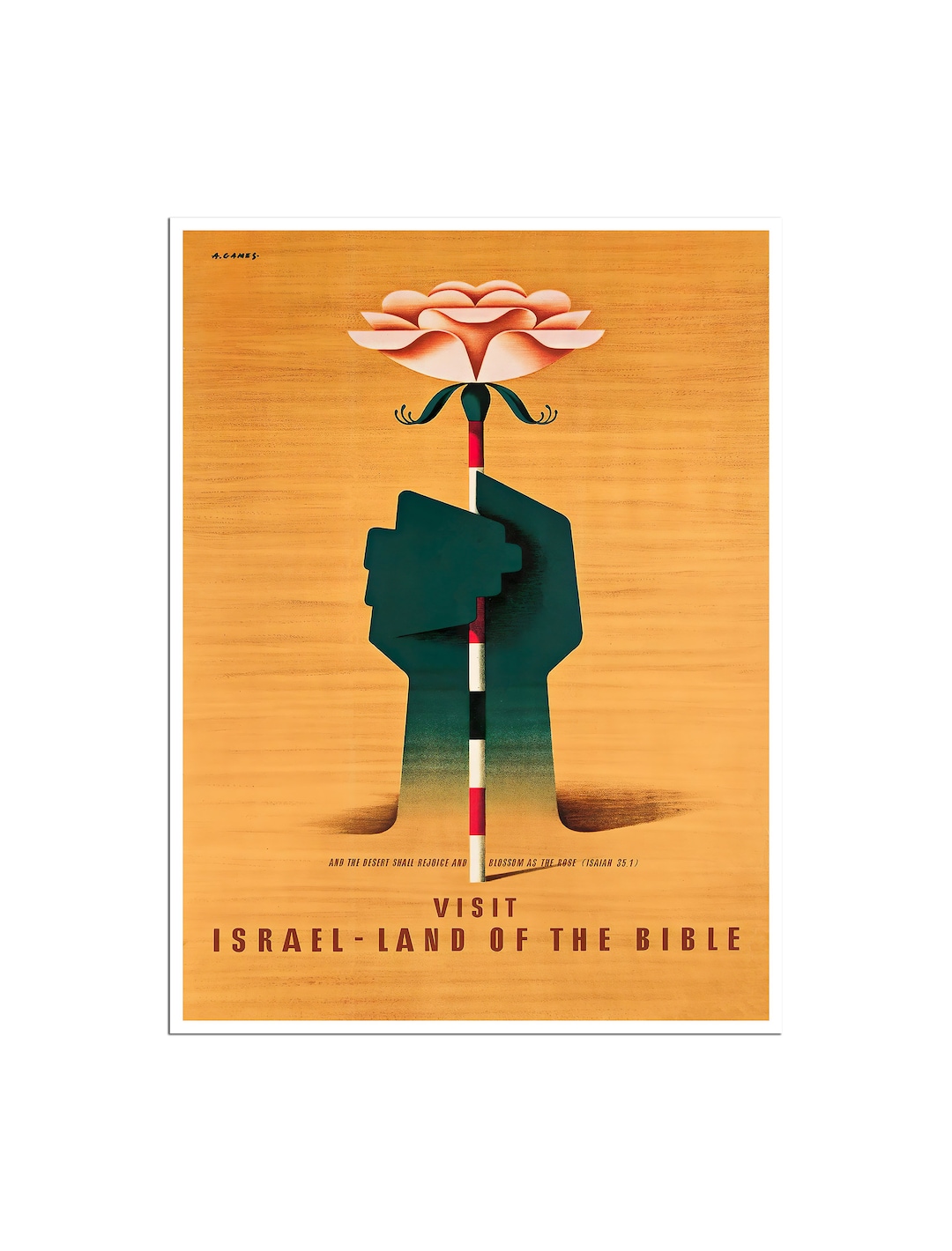Vintage Israel Art Travel Poster Print Israeli Decor (XR4624) - Etsy