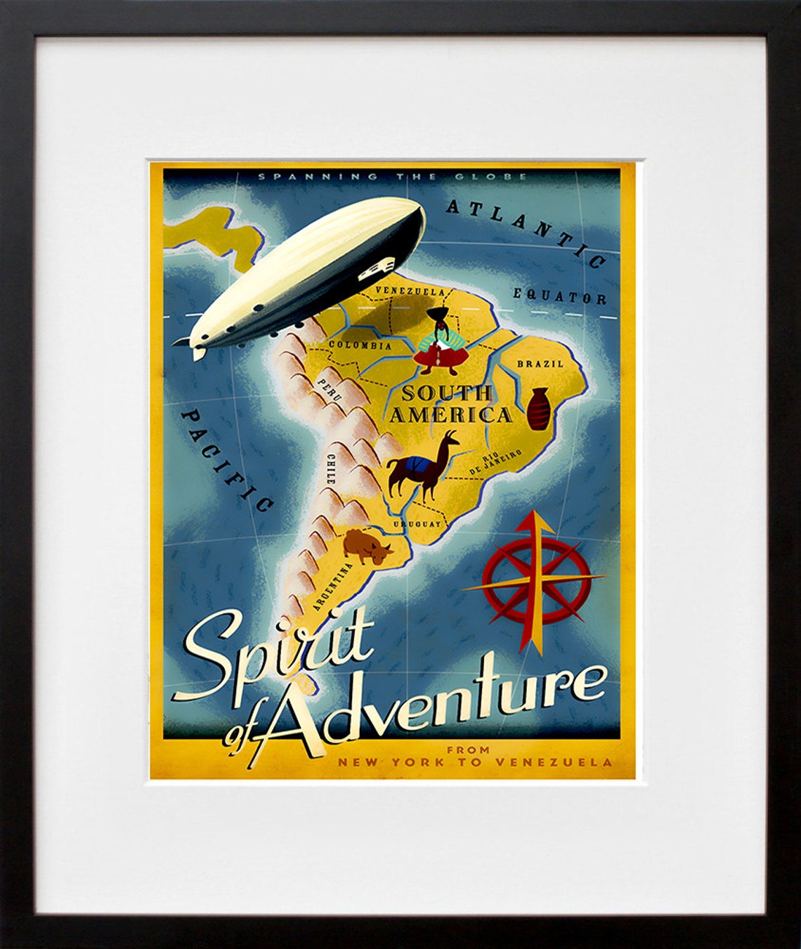 South America Venezuela Vintage Travel Poster Wall Art Print - Etsy