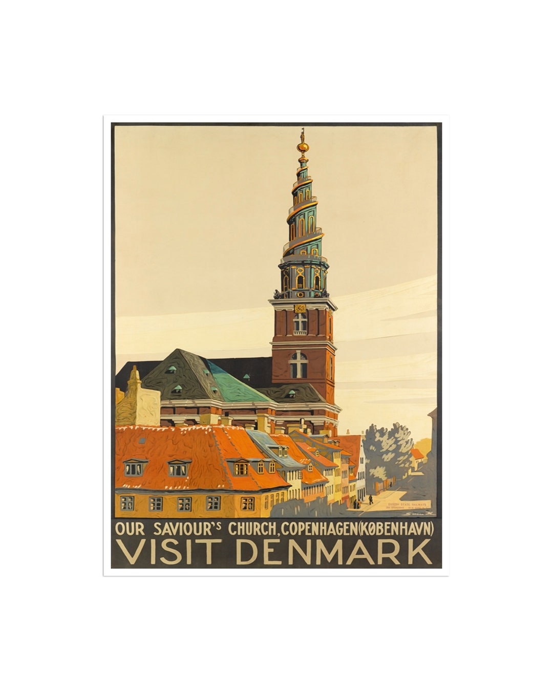 Denmark Vintage Art Print Travel Poster Retro Danish Home Decor (XR1416 ...