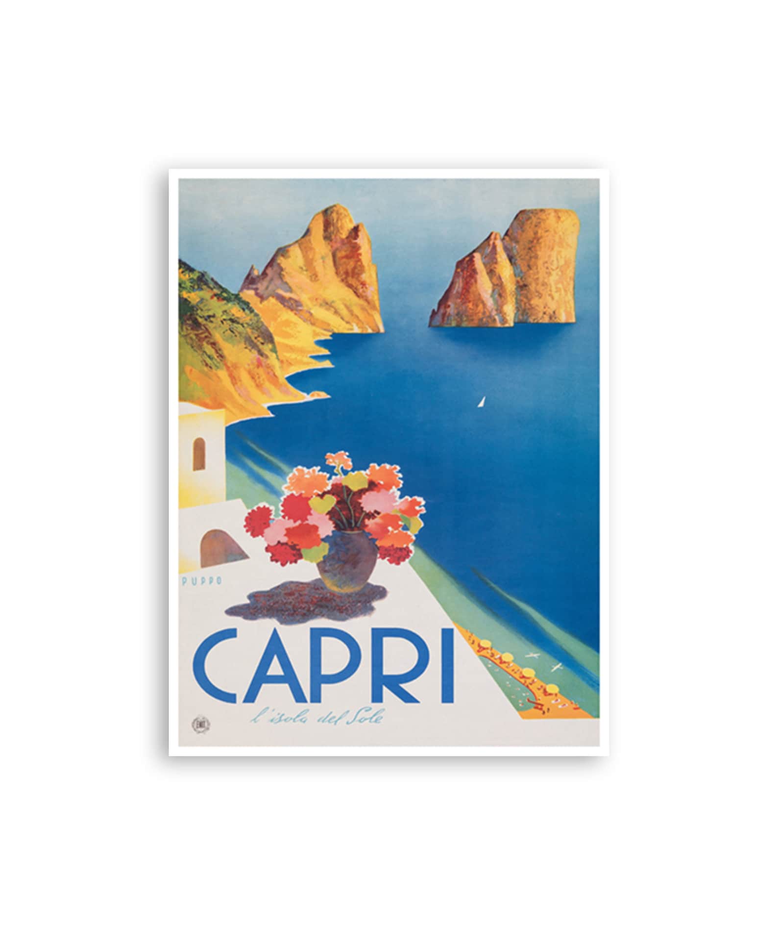 Capri Wall Art Italy Travel Poster Print Vintage (XR3292) - Etsy
