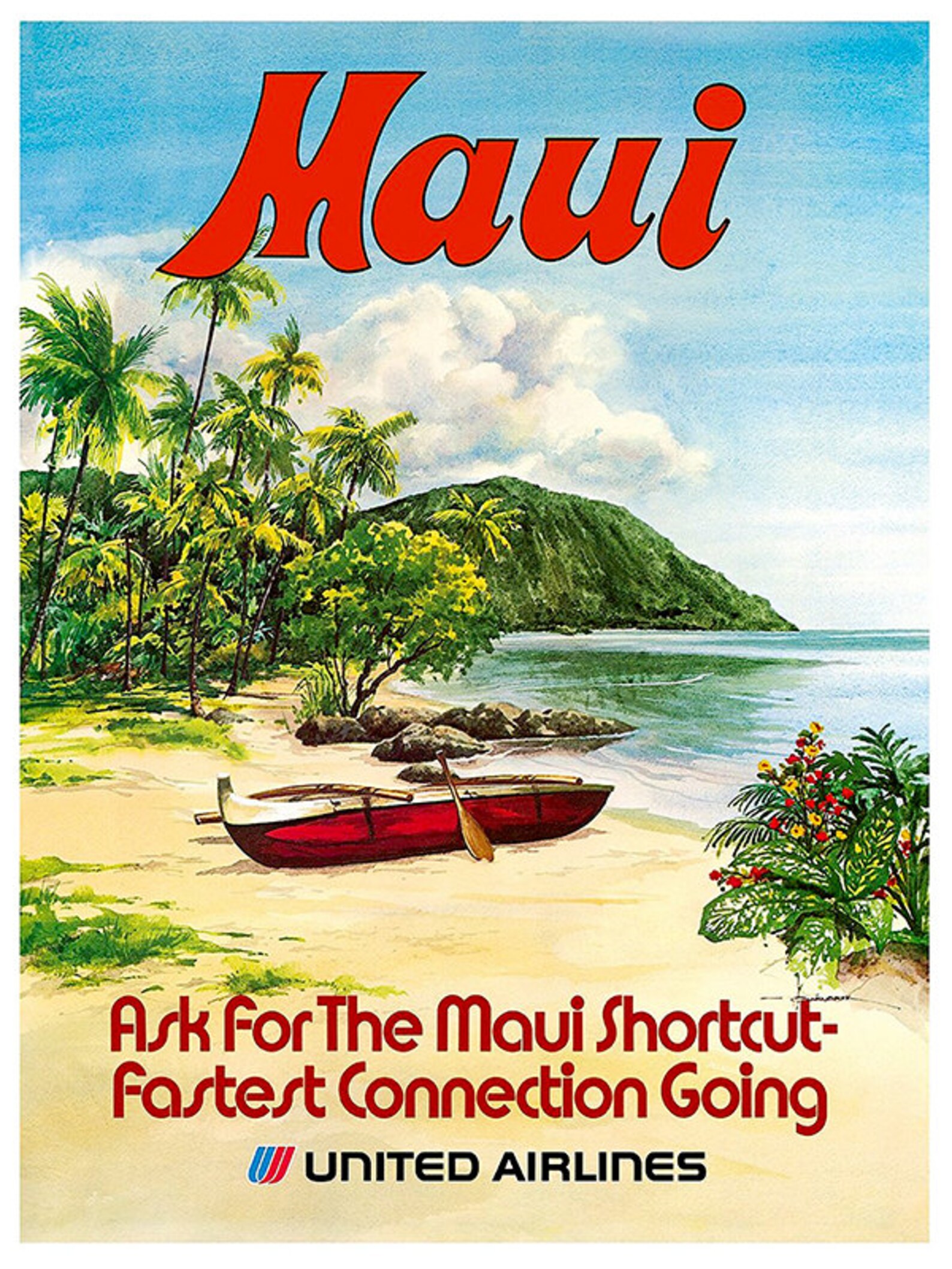 Maui Art Print Hawaii Travel Poster TR102 | Etsy