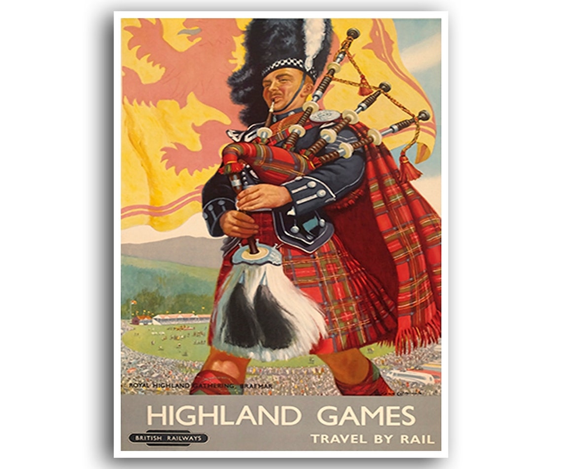 Scotland Art Print Travel Poster Retro Scottish Home Decor - Etsy