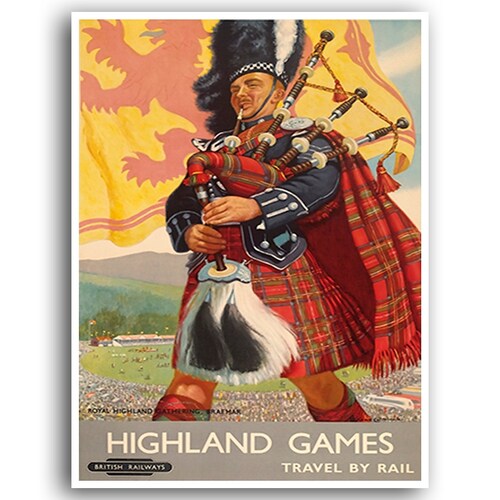 Scotland Art Print Travel Poster Retro Scottish Home Decor - Etsy