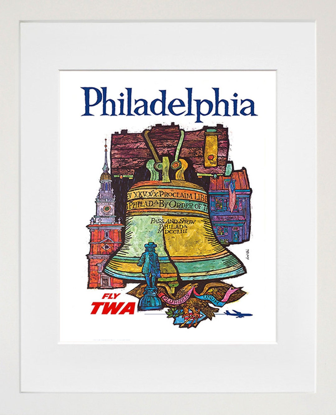 Philadelphia Art Vintage Travel Poster Print Pennsylvania Home Wall ...